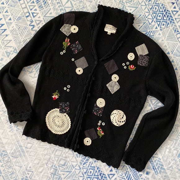Susan Bristol | Sweaters | Vintage Susan Bristol Black Hand Embroidered ...